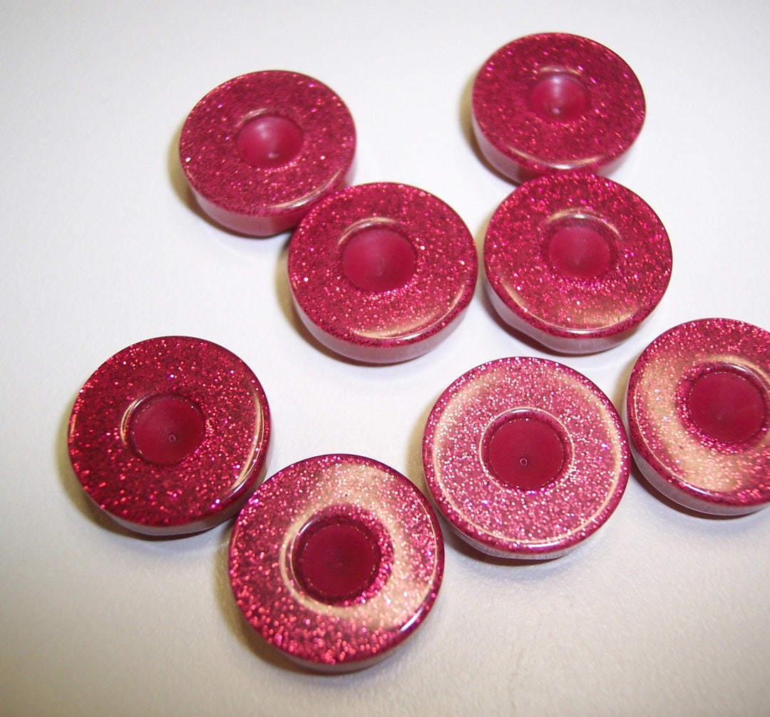 5 Wine Red Glitter Shank Round Buttons Size 9/16" - Etsy