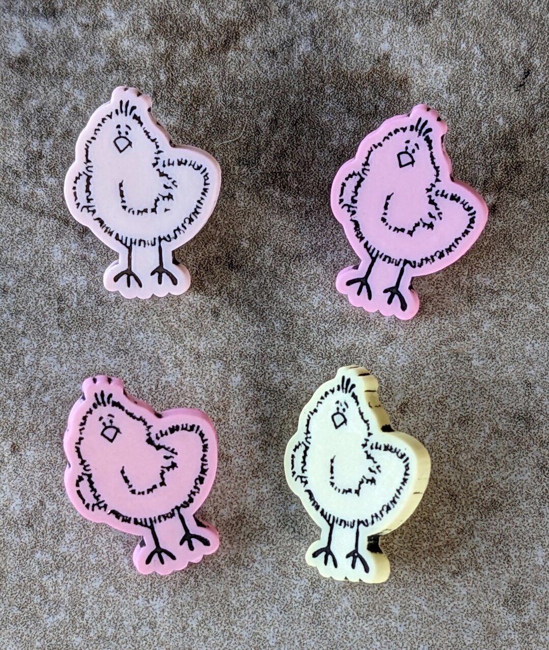 4 Pastel Chicks Shank Buttons Size 9/16" - Etsy