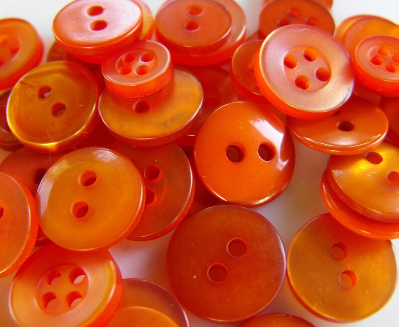 Burnt Orange Buttons 50 Small Assorted Round Sewing Crafting - Etsy