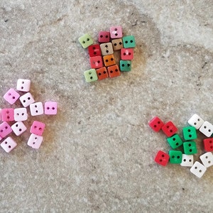 Micro Mini Fat Square Shapes Buttons Size 5/16" You Choose the Style - Etsy