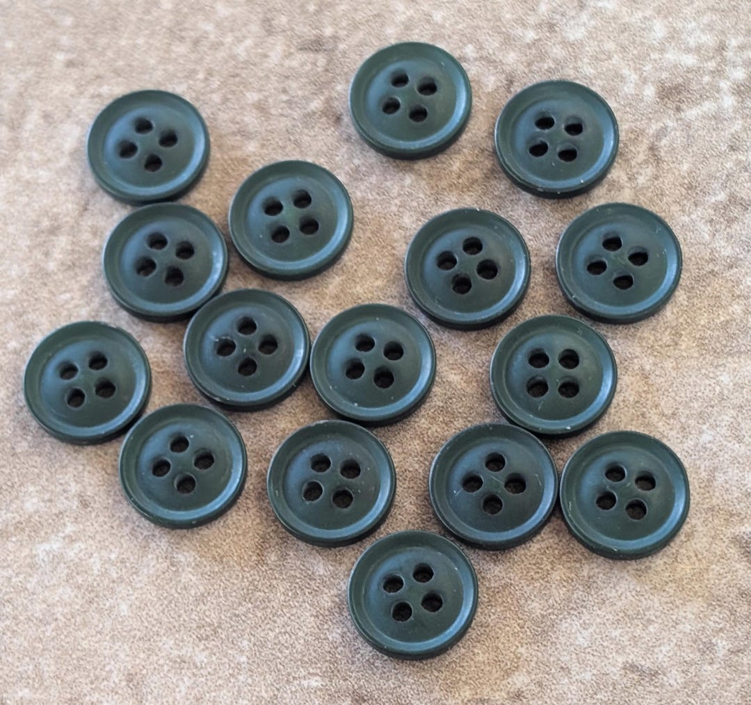 26 Forest Green 2 Tone Slide Rim Round Buttons Size 3/8" - Etsy