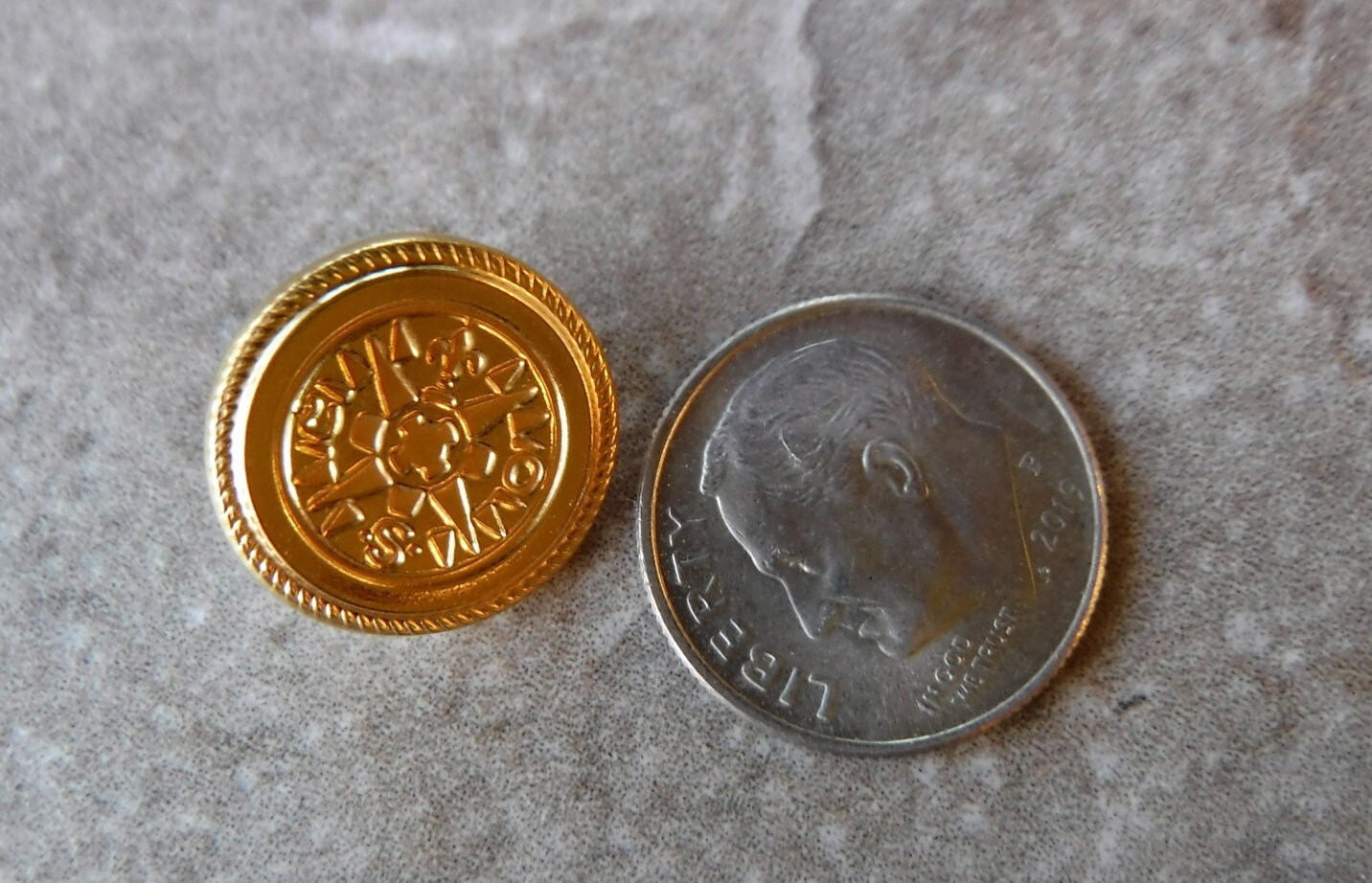6 Gold Compass Metal Shank Round Buttons Size 9/16 | Etsy