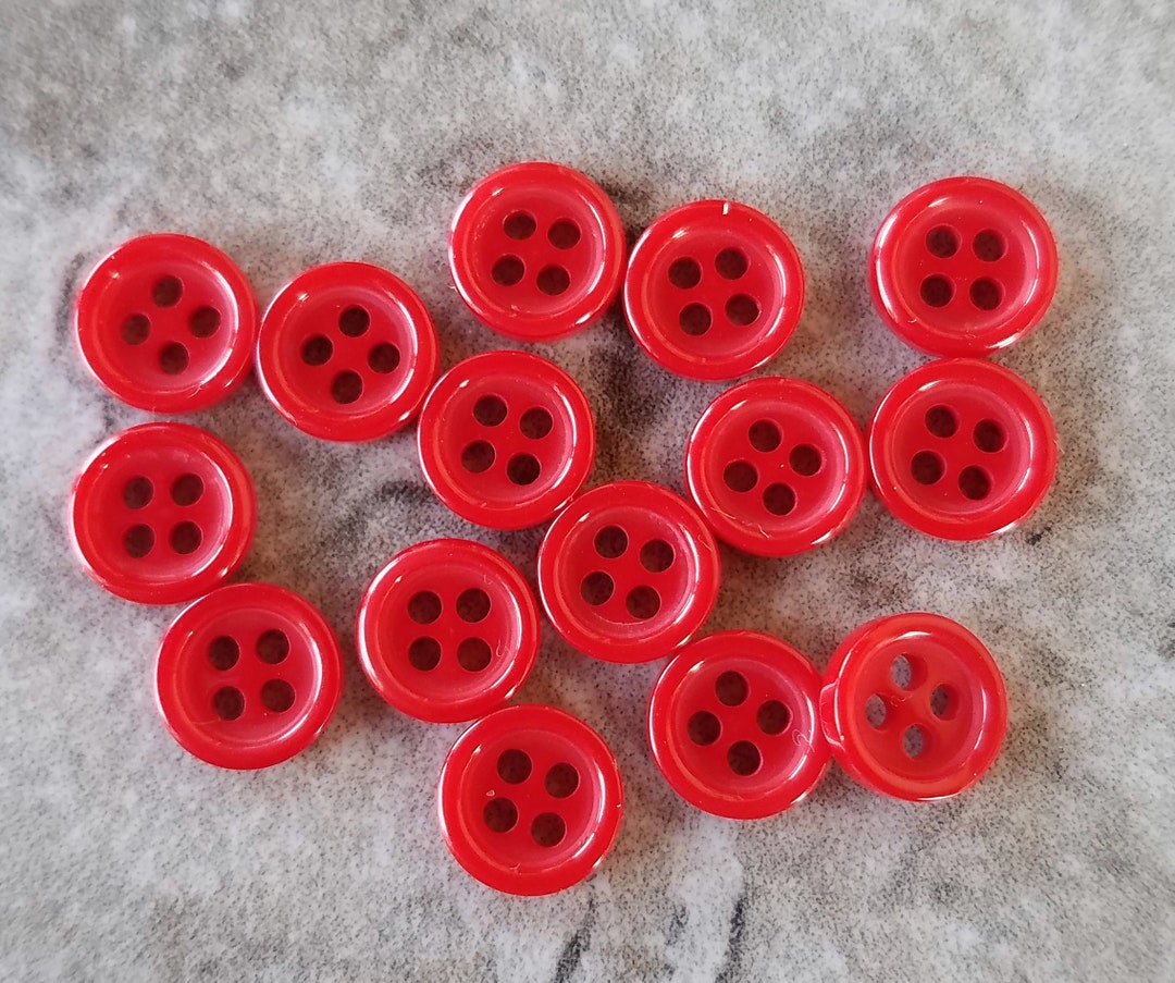 15 Red Shiny Round Rim Mini Round Buttons Size 1/4" - Etsy