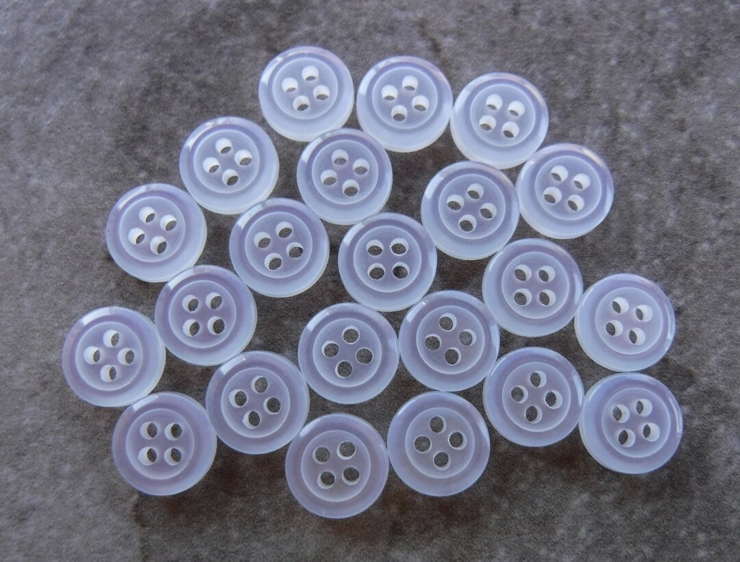 22 White Rounded Edge Round Buttons Size 7/16" - Etsy
