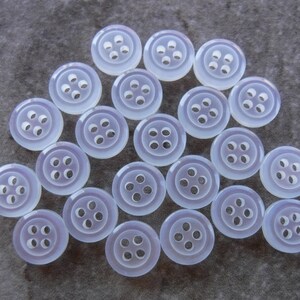 22 White Rounded Edge Round Buttons Size 7/16" - Etsy