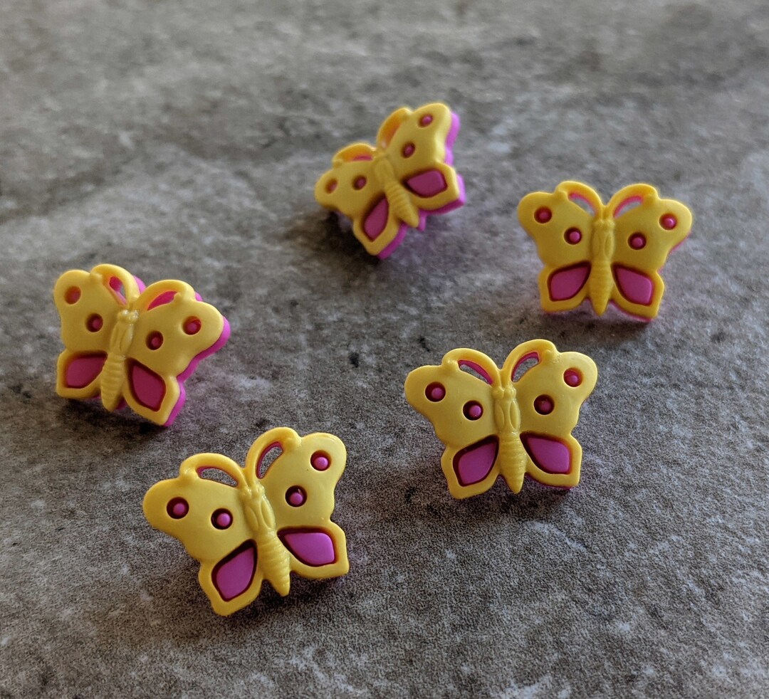 5 Winged Butterfly Shank Buttons Size 11/16" You Choose Your Color - Etsy