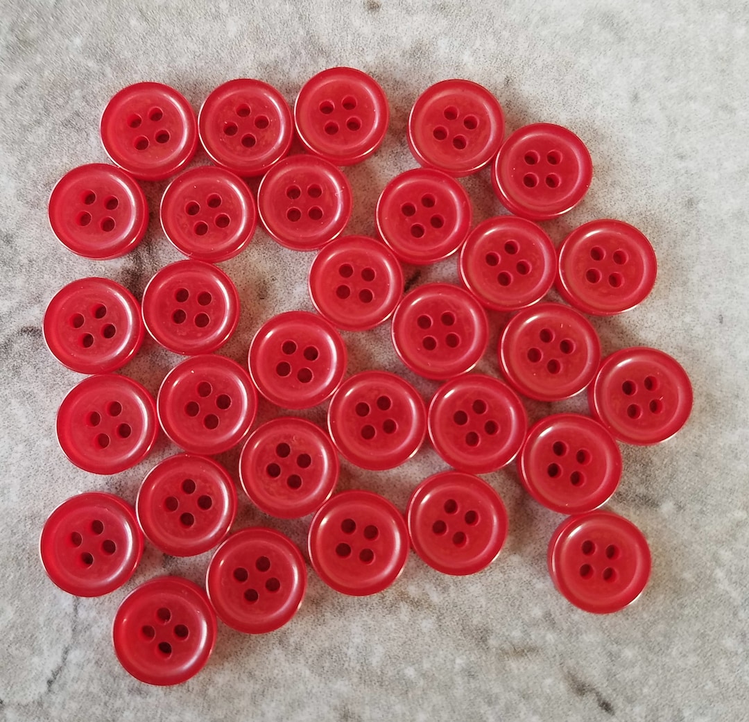 31 Red Shiny Skim Rim Round Buttons Size 5/16" - Etsy