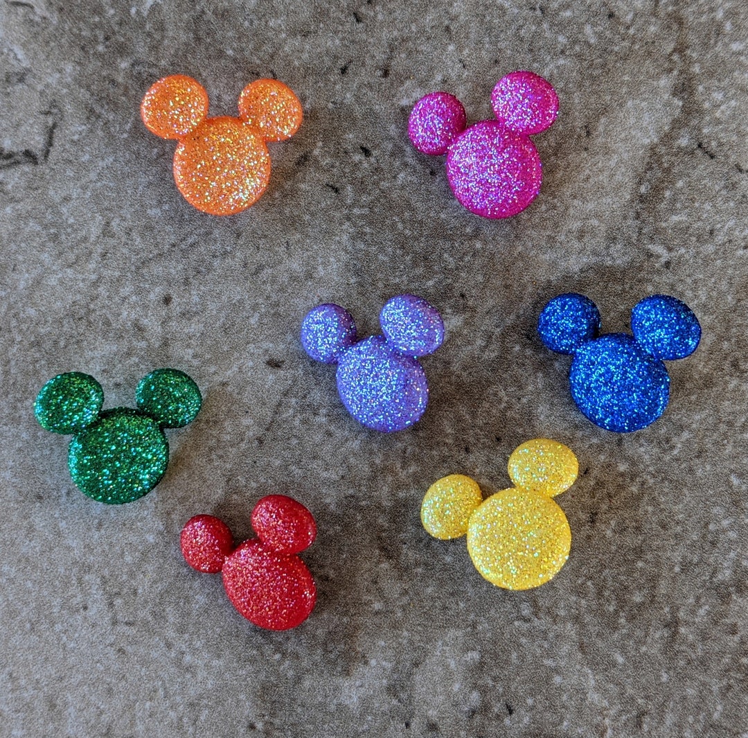 3 Disney Mickey Mouse Head Glitter Shank Buttons Size 15/16" - Etsy