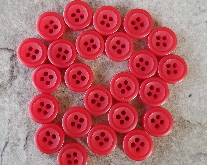 8 Red High Gloss Large Round Buttons Size 3/4" - Etsy