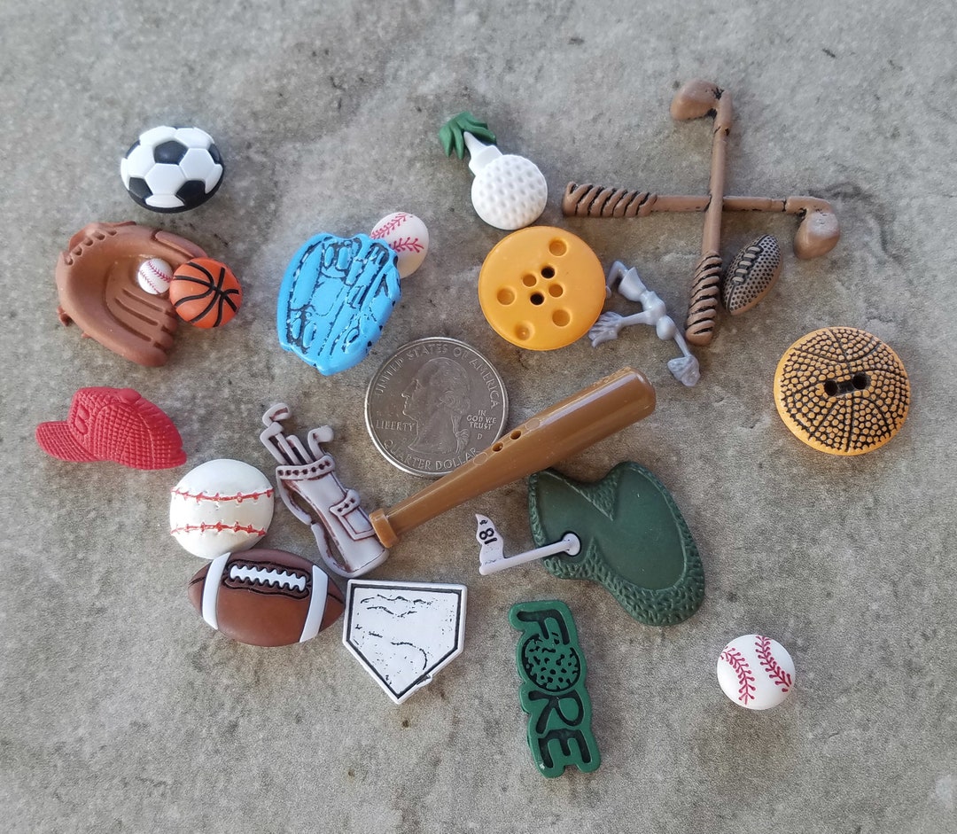 20 Sports Buttons - Grab Bag - Etsy