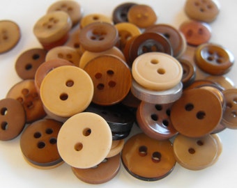 Tan Buttons 50 Small Assorted Round Sewing Crafting Bulk | Etsy