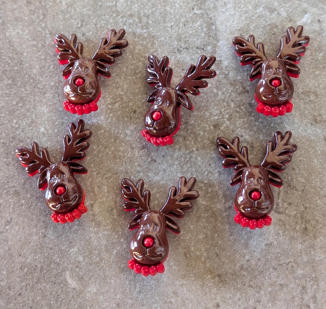 6 Reindeer Face Shank Buttons Size 1 1/8' - Etsy