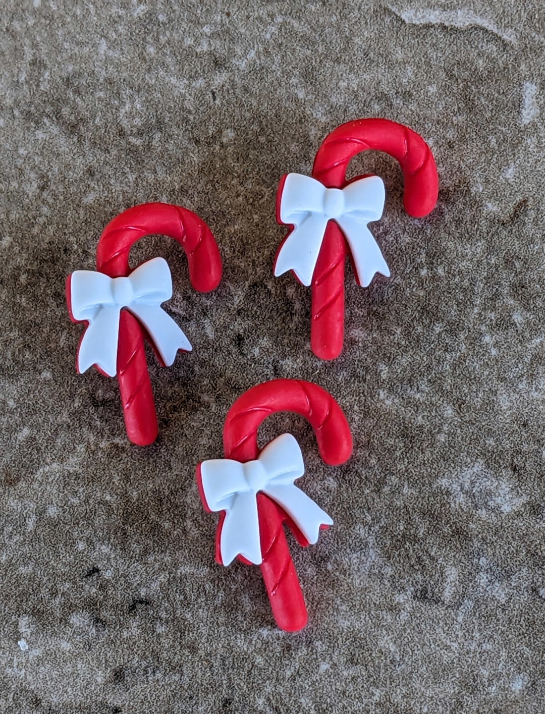 3 Red and White Candy Cane Shank Buttons Size 11/16" - Etsy