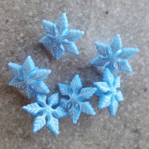 6 Poinsettia Snowflake Shank Buttons Size 1/2" - Etsy