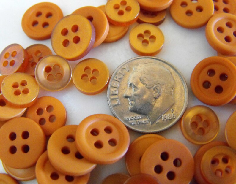 Burnt Orange Buttons 50 Small Assorted Round Sewing Crafting - Etsy