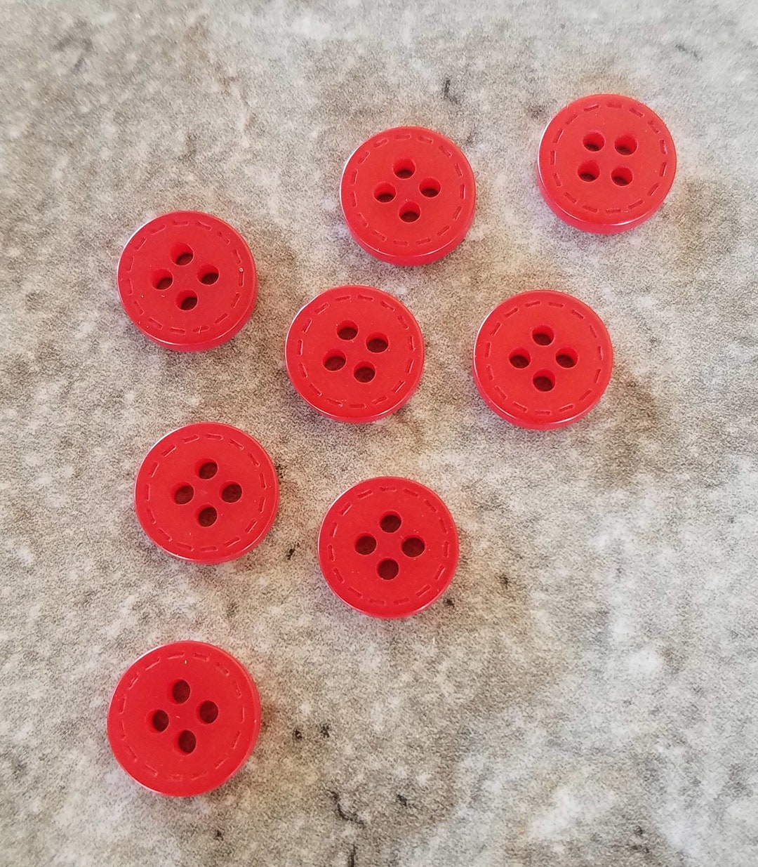 8 Red Dashed Tip Round Buttons Size 7/16" - Etsy