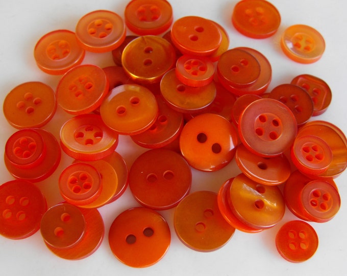 Burnt Orange Buttons, 50 Small Assorted Round Sewing Crafting Bulk ...
