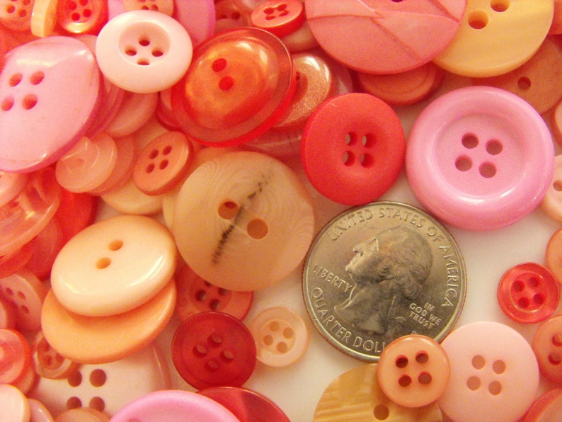 Pink Shade Buttons 100 Bulk Assorted Round Multi Size | Etsy