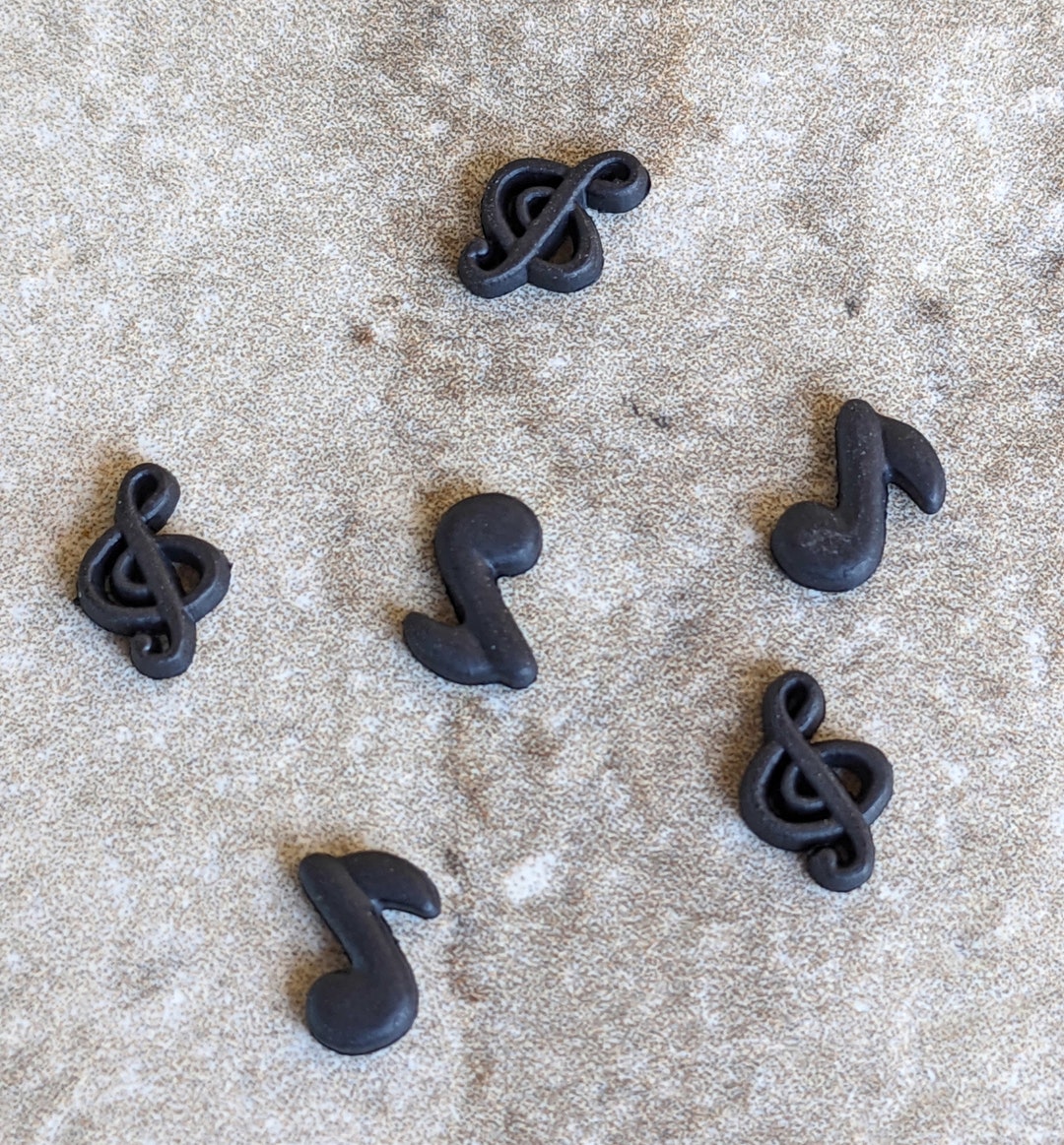 6 Black Mini Music Notes Flat Back Embellishment Buttons Size 1/4" - Etsy