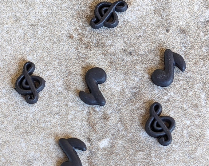 6 Black Mini Music Notes Flat Back Embellishment Buttons Size 1/4" - Etsy