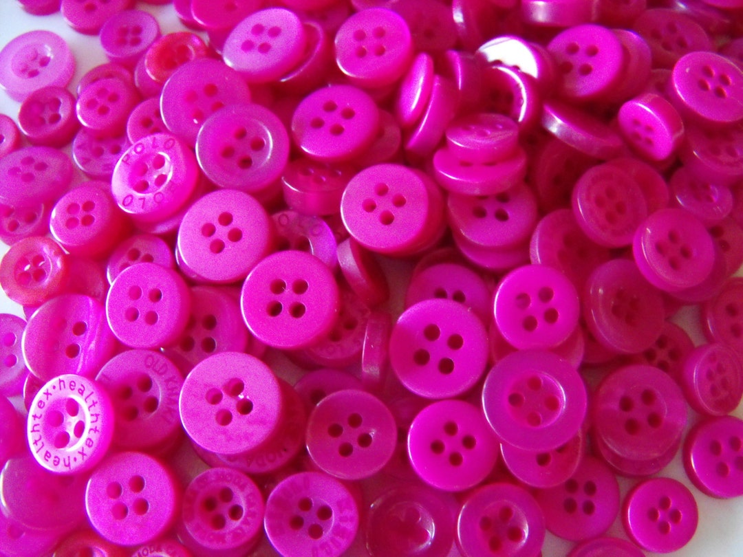Magenta Buttons, 50 Small Assorted Round Sewing Crafting Bulk Buttons ...