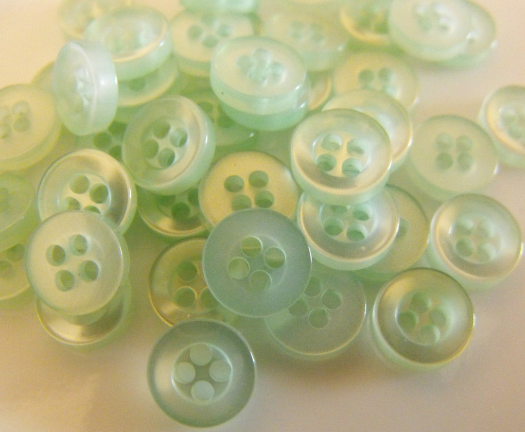 50 Mint Green Mini 4 Hole Round Buttons Size 5/16 - Etsy