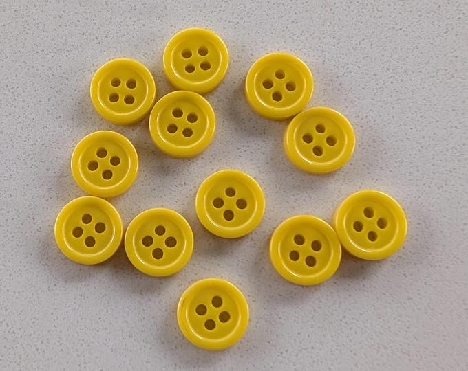 12 Lemon Yellow Mini Tiny Rim Round Buttons Size 3/8" - Etsy