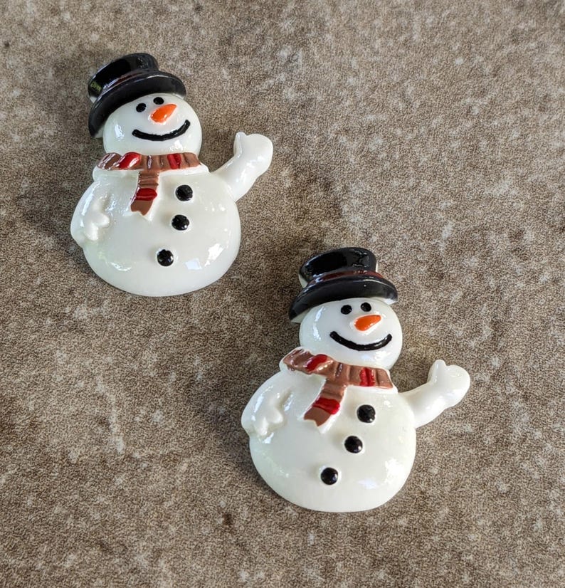 2 Waving Happy Snowman Flat Back Buttons Size 1" - Etsy
