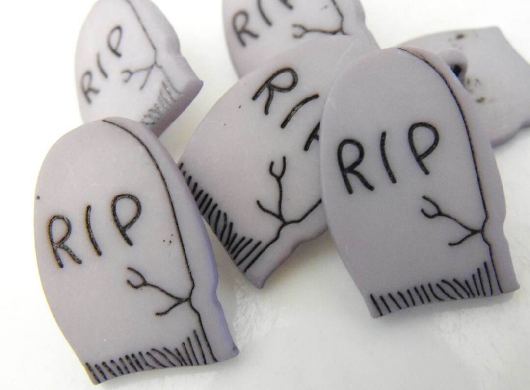 6 RIP Headstone Shank Buttons - Etsy