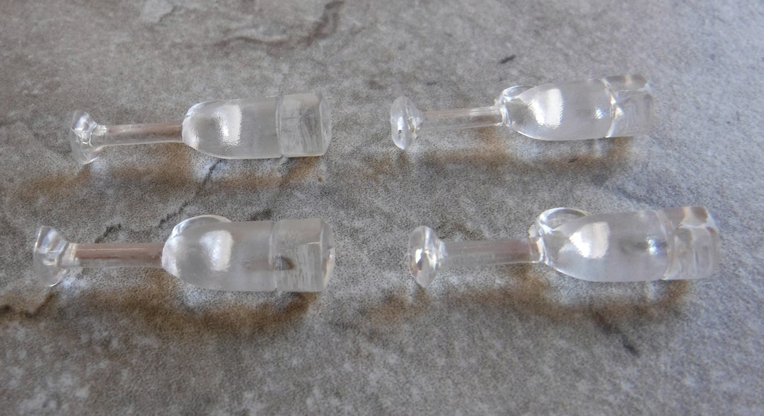 4 Champagne Glasses Clear Shank Buttons Size 1/4" - Etsy