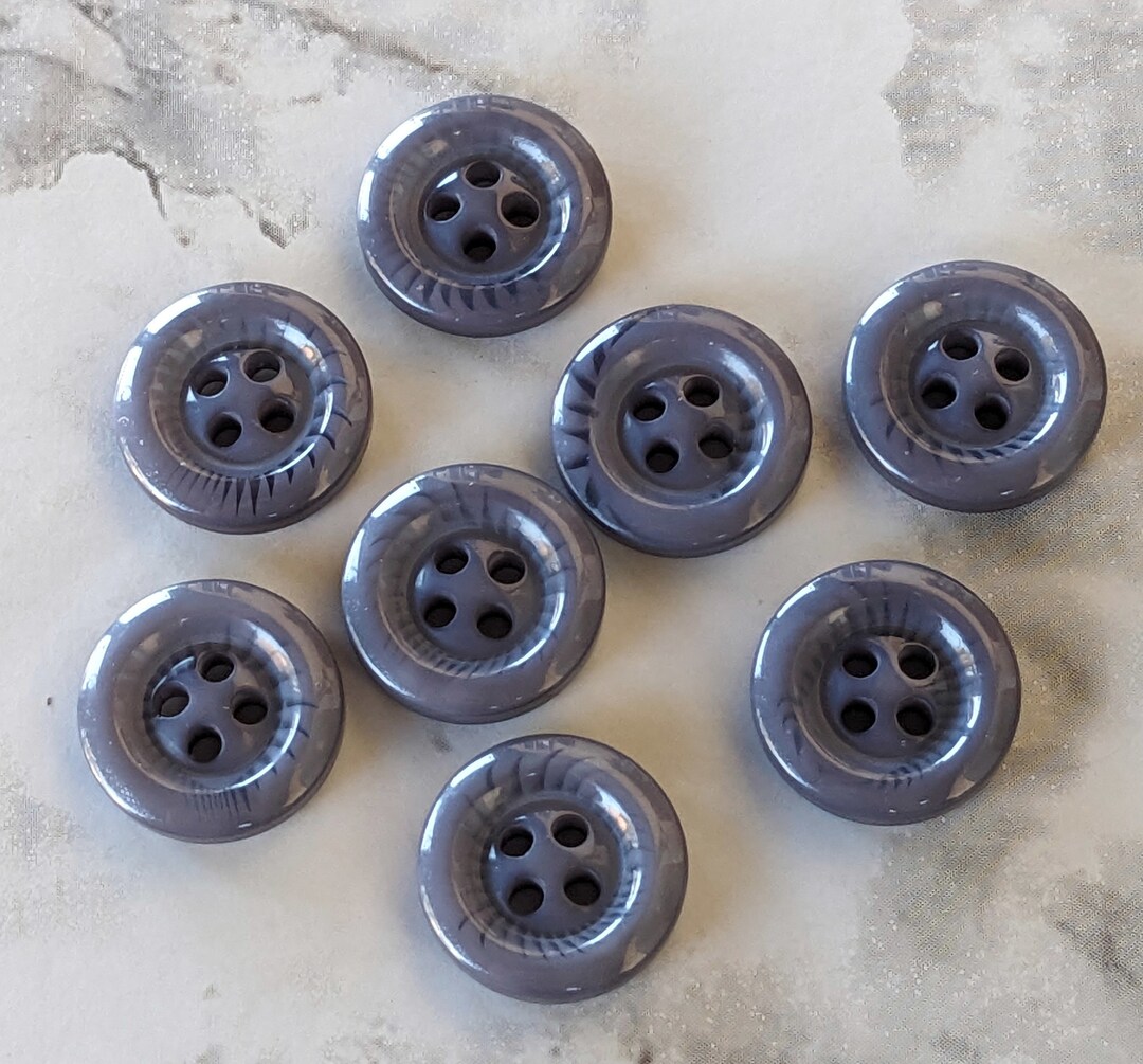 8 Steel Gray Ticked Bubble Rim Round Buttons Size 9/16" - Etsy