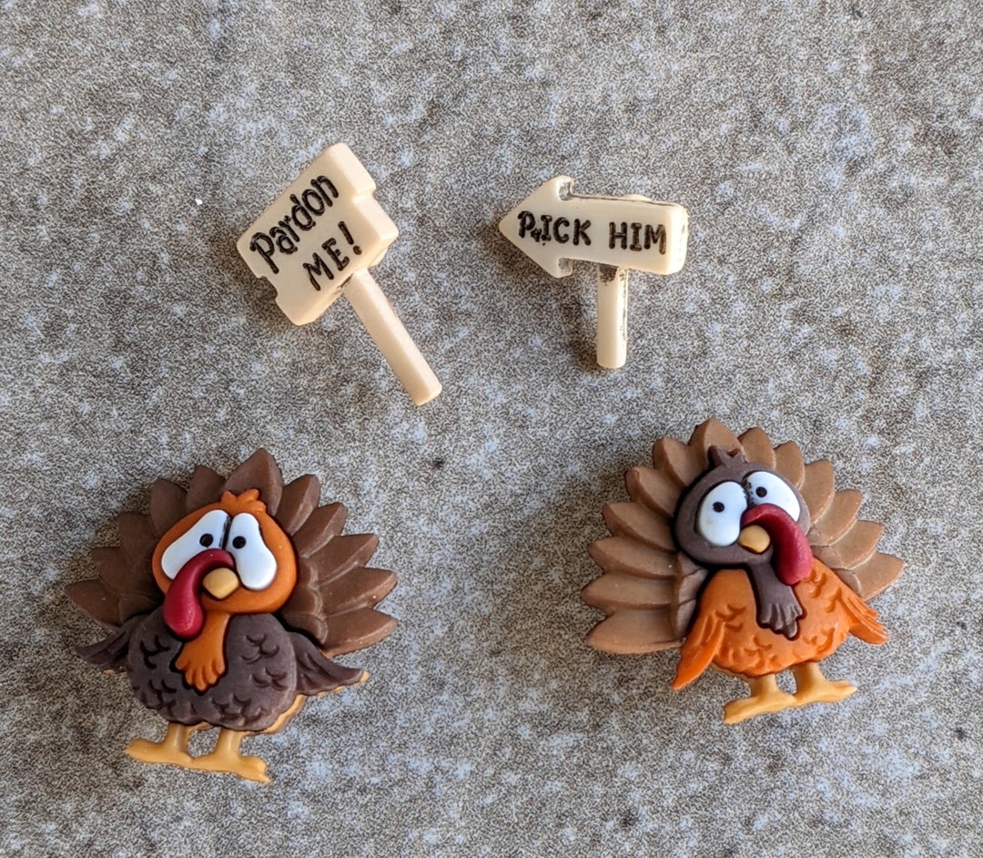 4 Picketing Turkey & Signs Shank Buttons Size 7/8" - Etsy UK