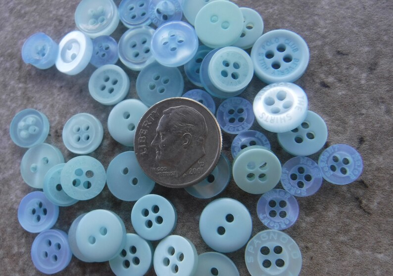 Baby Blue Buttons 50 Small Assorted Round Sewing Crafting - Etsy