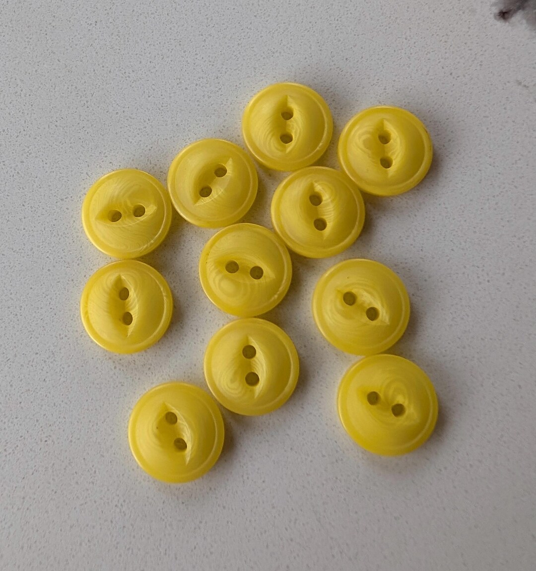 11 Lemon Yellow Swirly Cats Eye Round Buttons Size 1/2" - Etsy