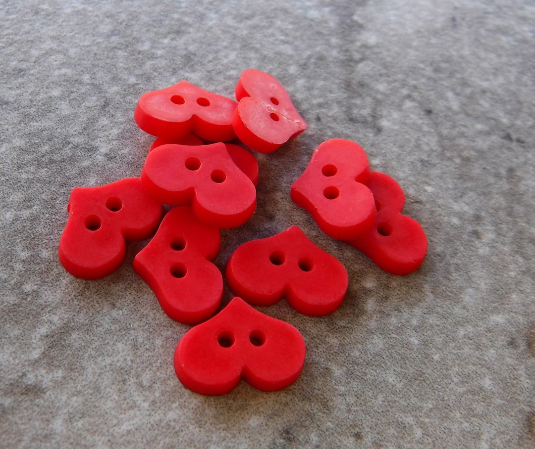 10 Small Flat Hearts Buttons Size 7/16" - Etsy