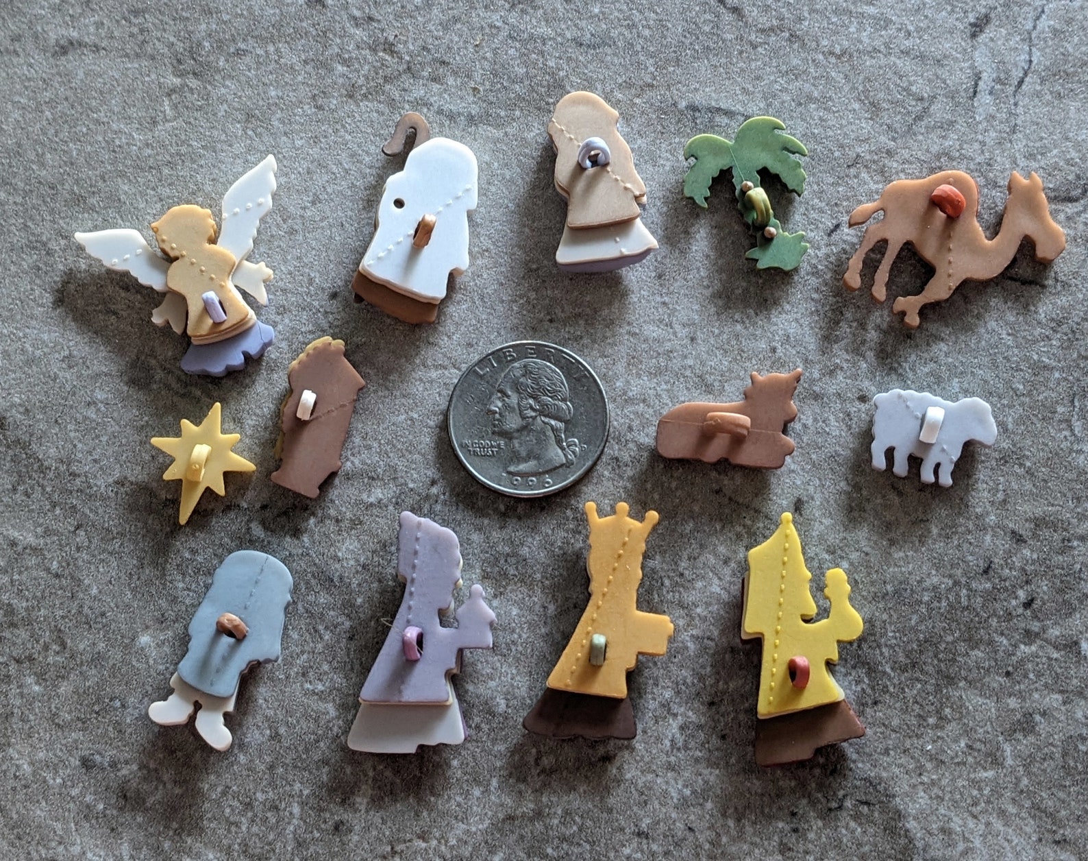 13 Nativity Village Shank Buttons Crafting Sewing - Etsy