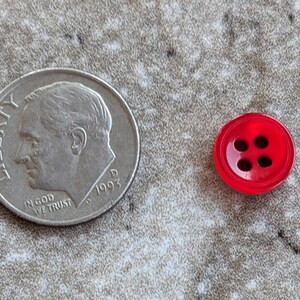 24 Red Small Inside Ring Round Buttons Size 5/16" - Etsy