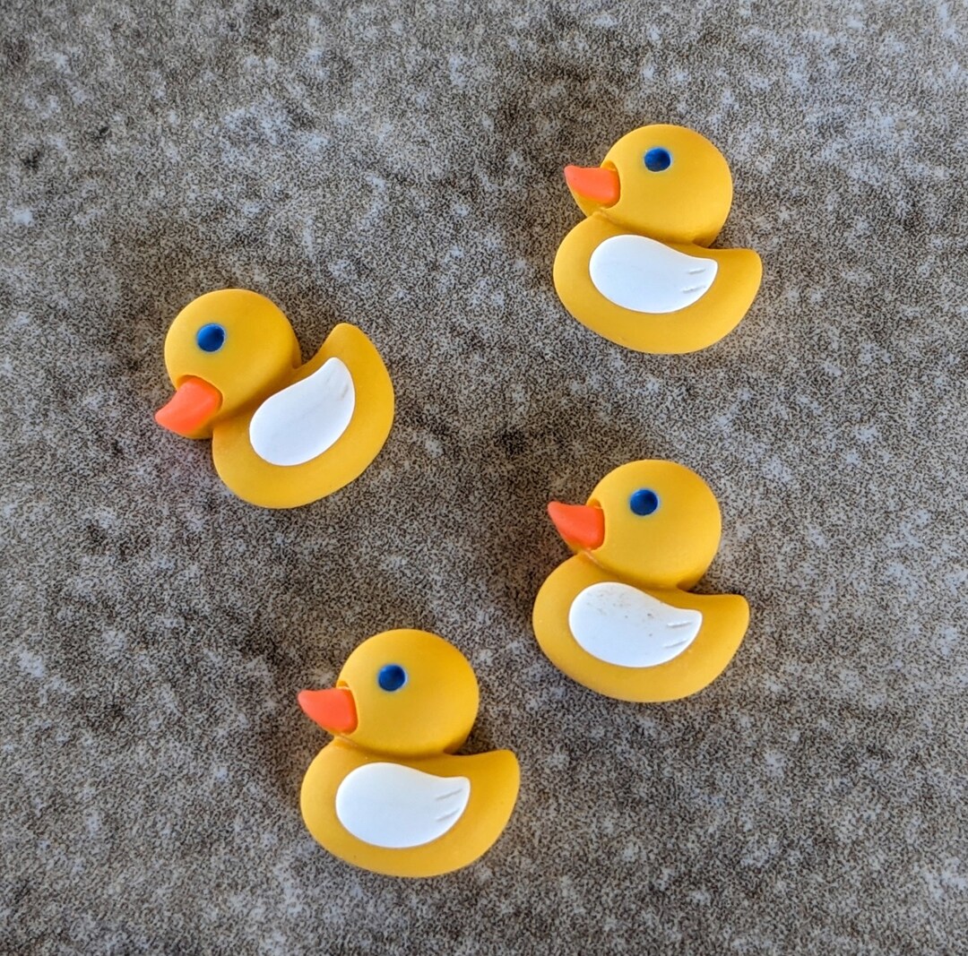 4 Little Rubber Ducky Flat Back Embellishment Buttons Size 1/2" - Etsy
