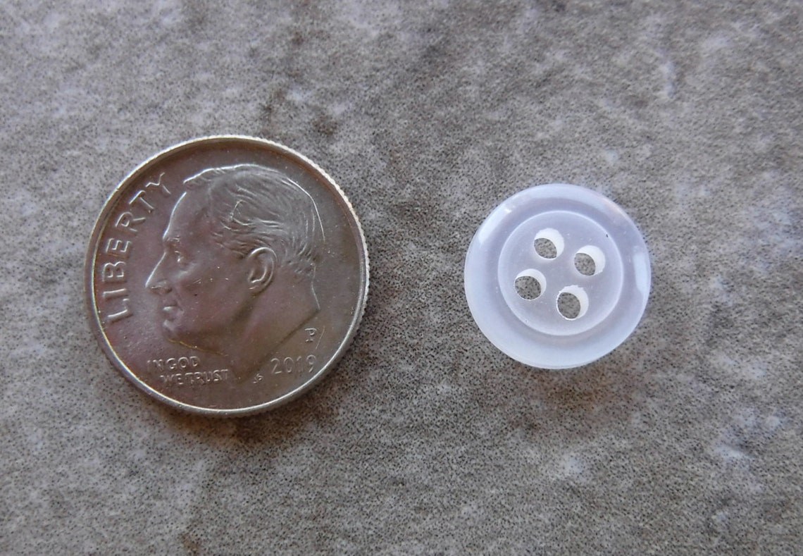 22 White Rounded Edge Round Buttons Size 7/16 - Etsy