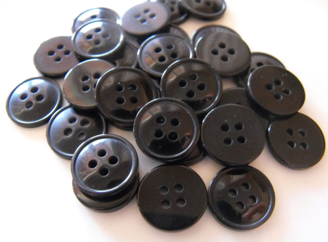 30 Black Pop Center Round Buttons Size 9/16" - Etsy