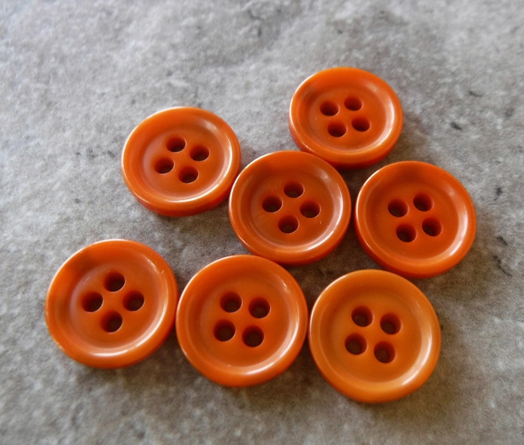 11 Burnt Orange Wide Hole Round Buttons Size 11/16". - Etsy