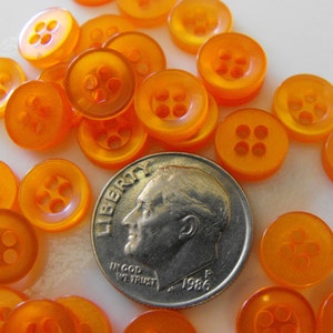50 Orange Mini 4 Hole Round Buttons Size 5/16" - Etsy