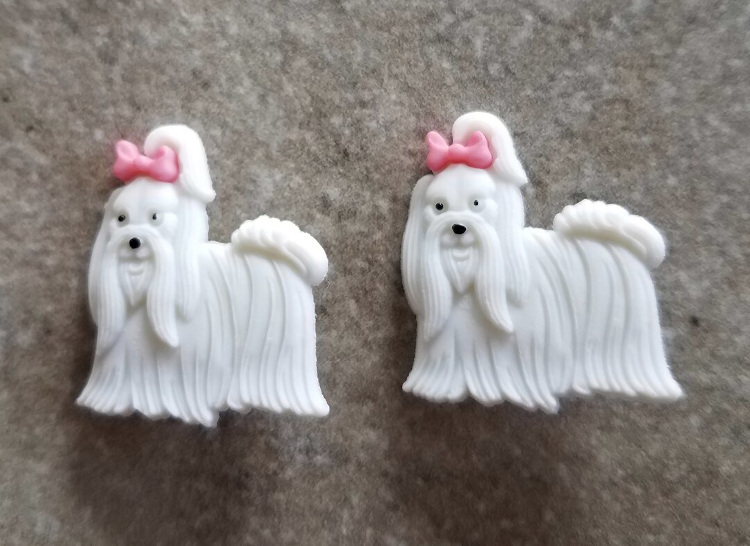 2 Maltese White Dog Shank Buttons Size 7/8" Crafting Sewing - Etsy