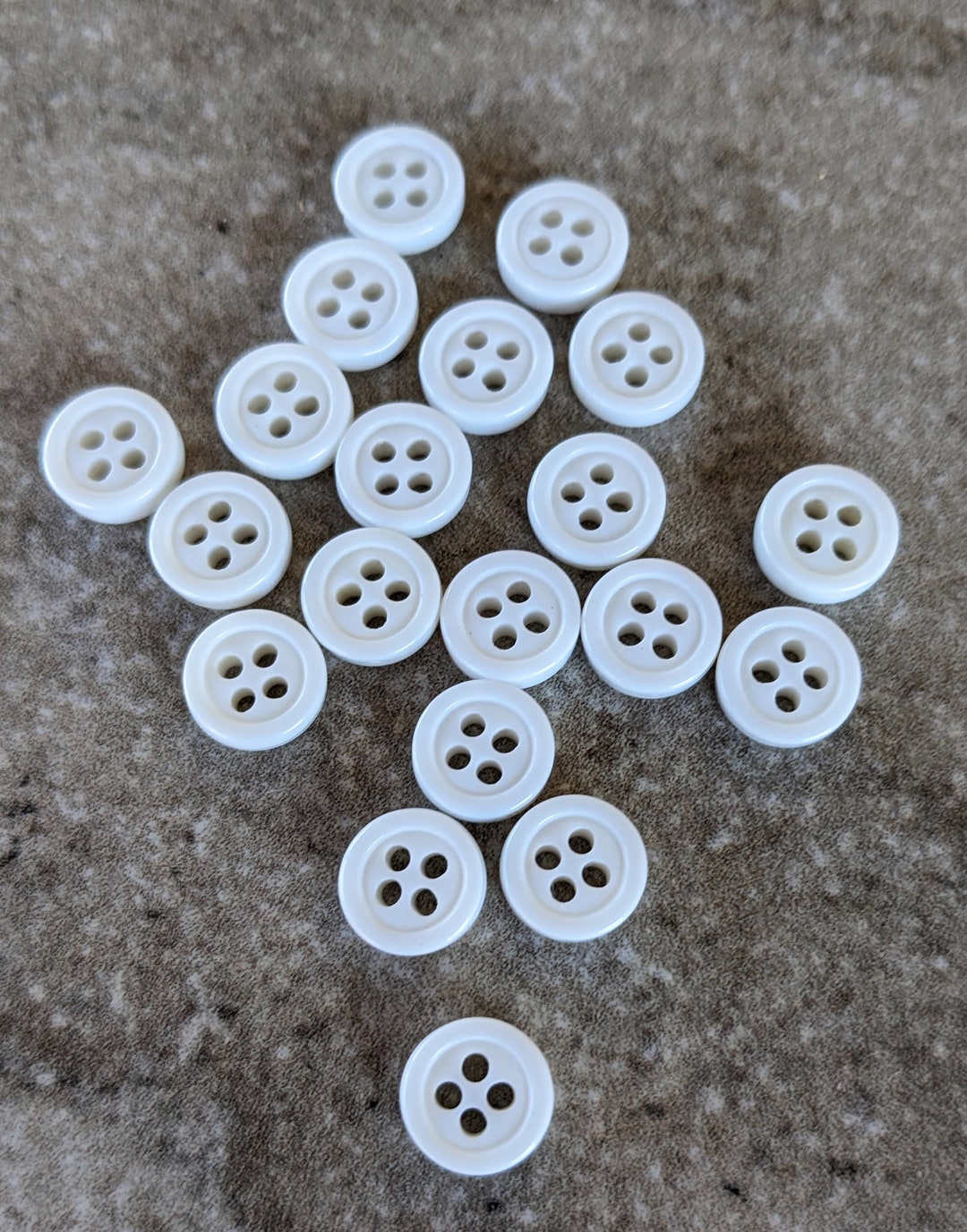 20 White Small Thick Round Buttons Size 5/16" - Etsy