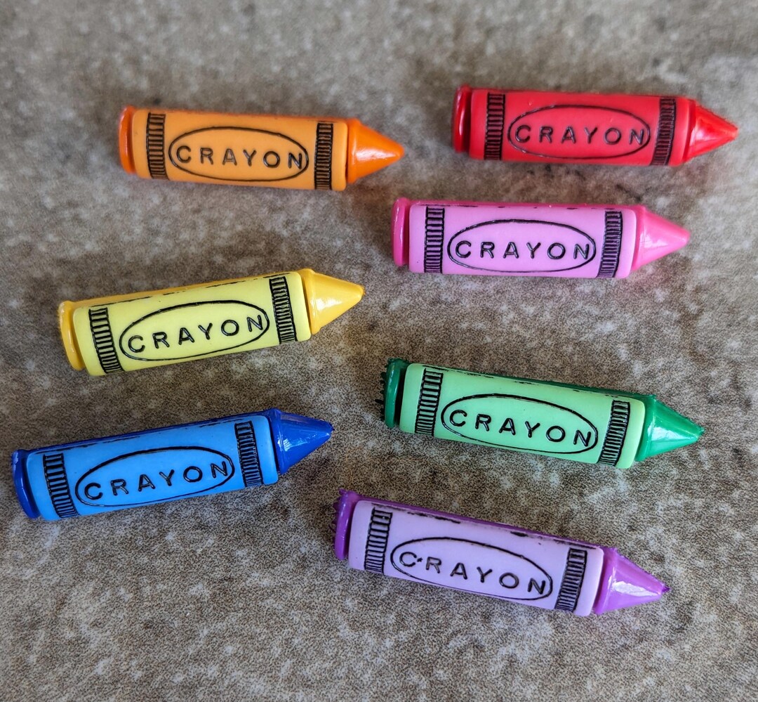 7 Crayon Shank Buttons Size 1 1/8" Crafting Sewing - Etsy