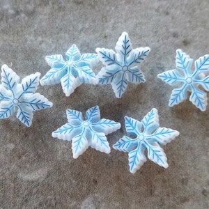 6 Poinsettia Snowflake Shank Buttons Size 1/2" - Etsy