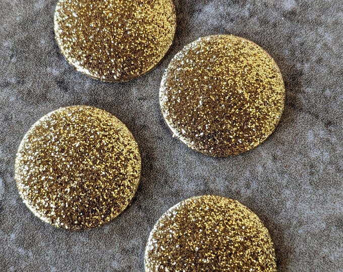 4 Big Gold Glitter Dots Flat Back Round Buttons Size 3/4" - Etsy