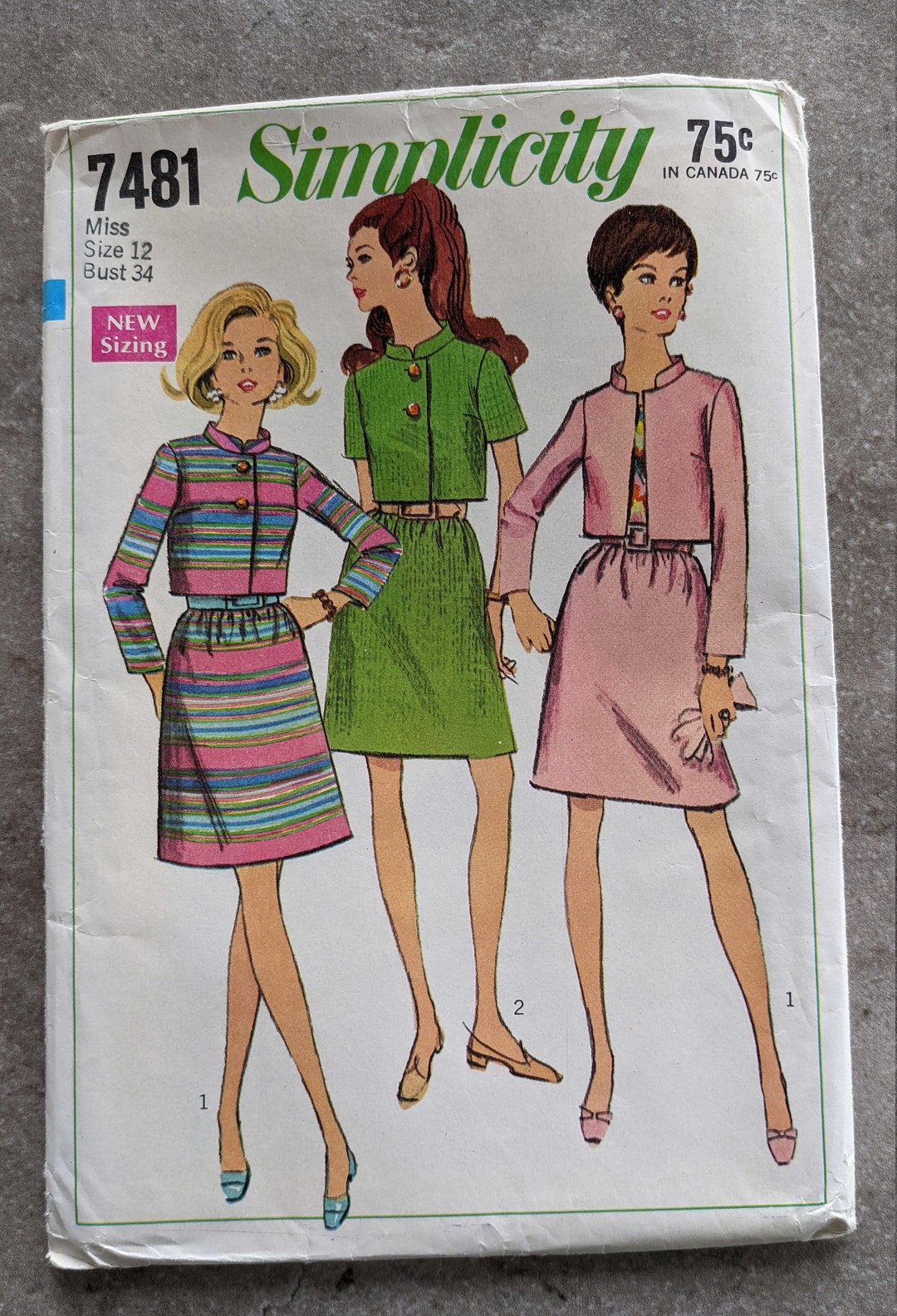 Simplicity Pattern Misses Suit 7481 Complete Uncut Size 12 - Etsy