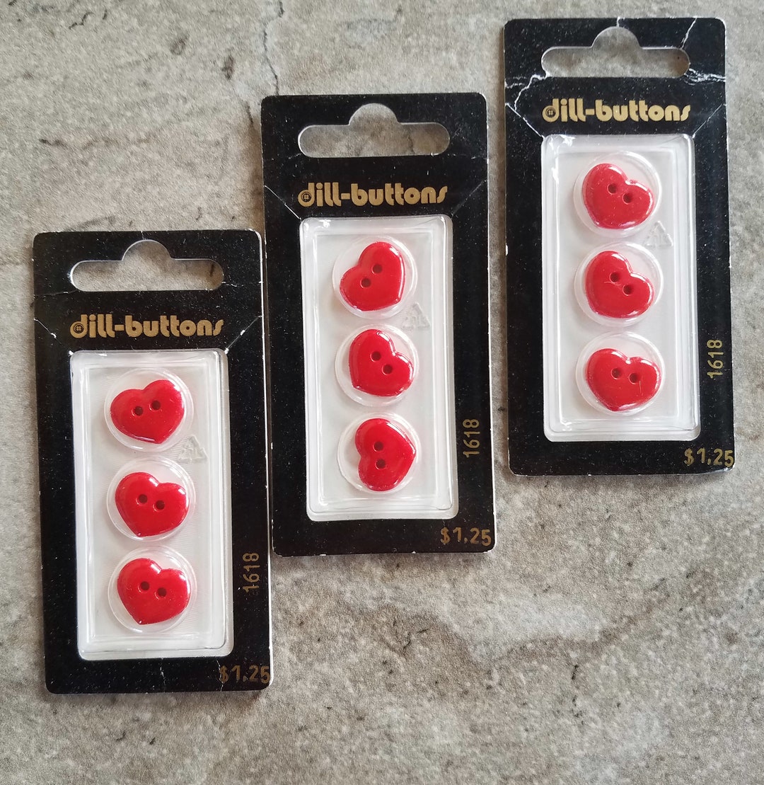 Vintage Carded Red Heart Buttons Size 5/8 A88 - Etsy