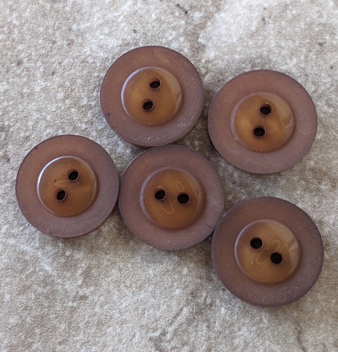 5 Brown Pop Center Round Buttons Size 13/16" - Etsy